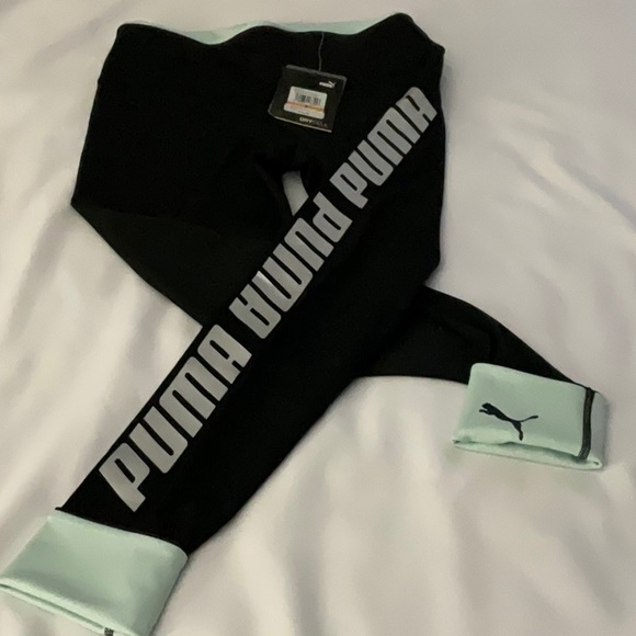 Puma | Other | Puma Activewear Black With Mint Green Accents | Poshmark